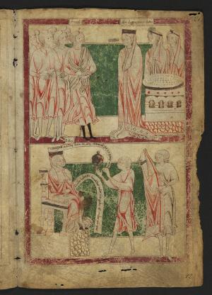 Miniatur: Dido empfängt Eneas [35] - 9r